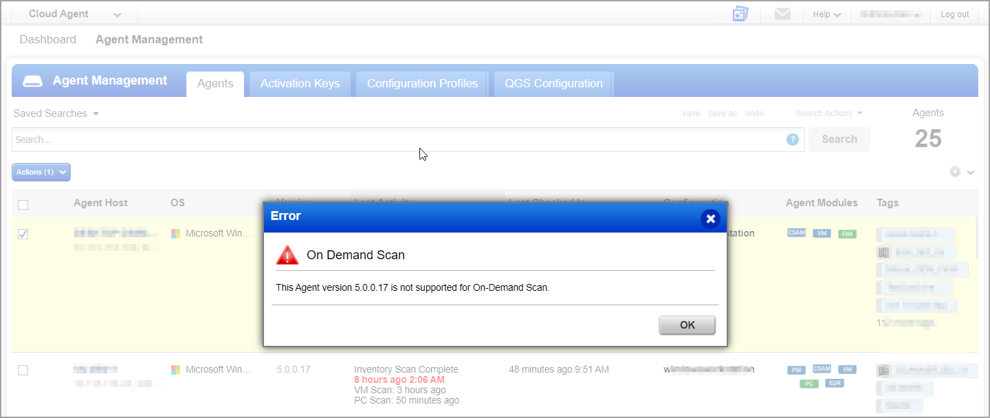 On Demand Scan feature - Agent version dependency, Availability in UI, and Platform Processing ...