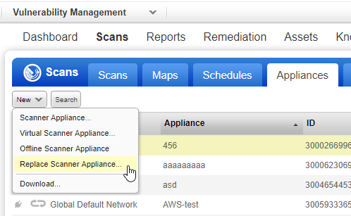 How to delete or remove scanner appliance from account
