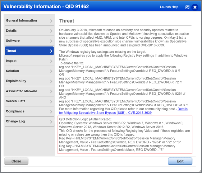 Separate QIDs for Microsoft Patch Update and Configuration Settings