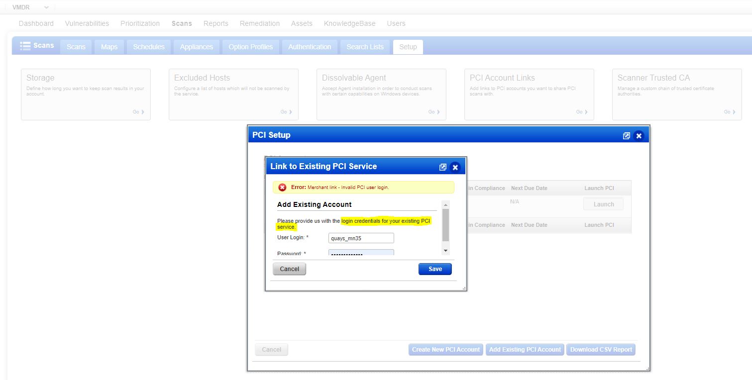 Error - Merchant link - invalid PCI user login shown when linking ...
