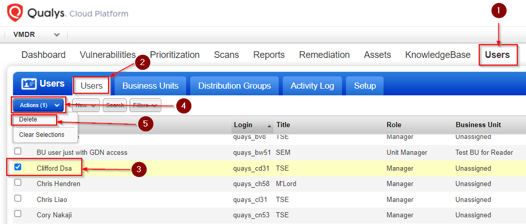 Delete user / Remove user / Transfer old user configurations ...