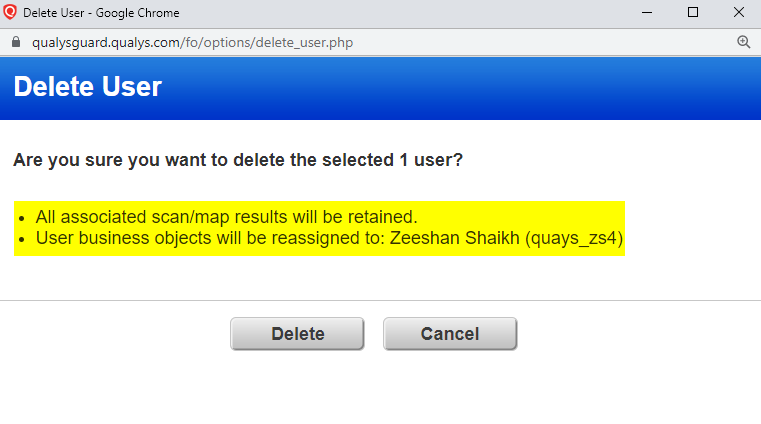 Delete user / Remove user / Transfer old user configurations ...