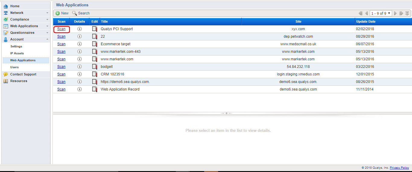 PCI | How to add web applications and configure web application scan.