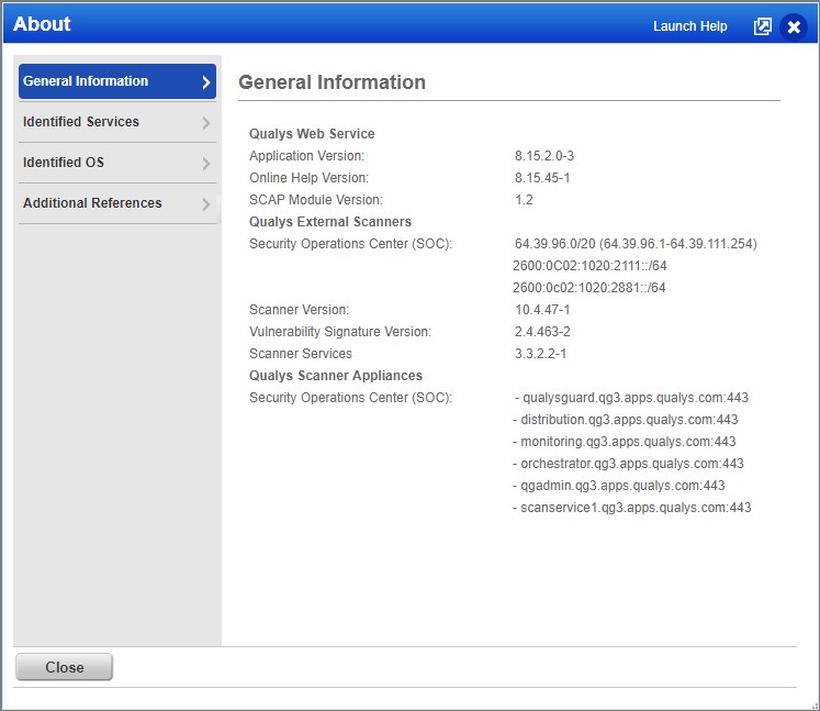 Where to find the IP range for QualyGuard External scanner appliances