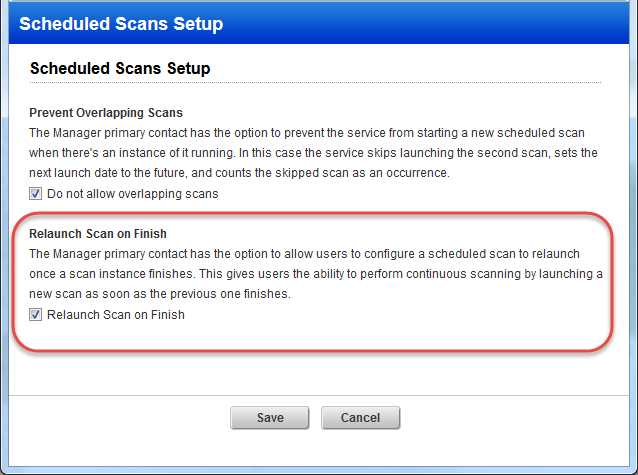 How to configure continuous scanning