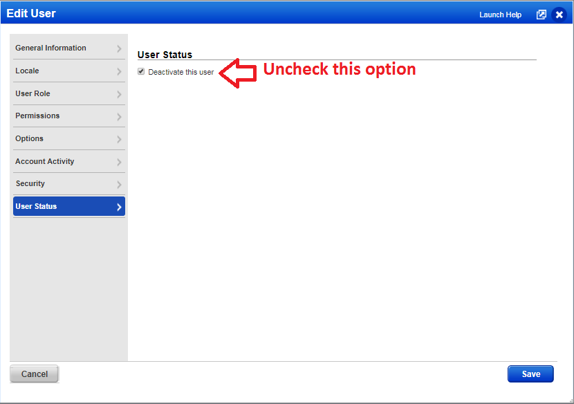 API call Errors out with Error Message Account is Inactive