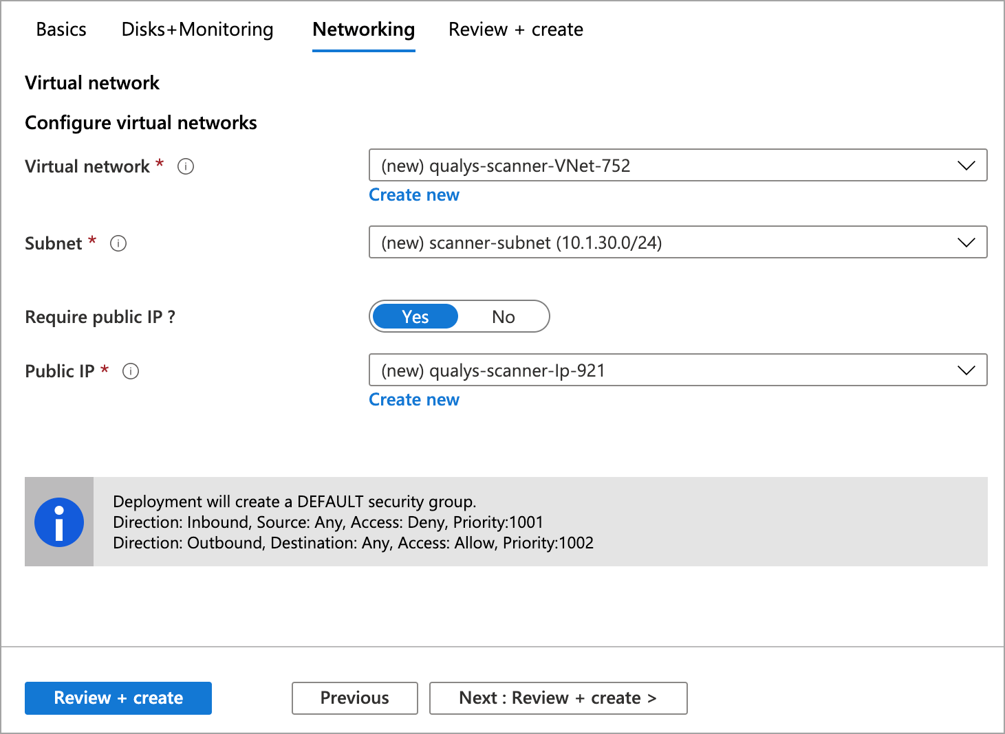 Scanning in Microsoft Azure using Azure Resource Manager