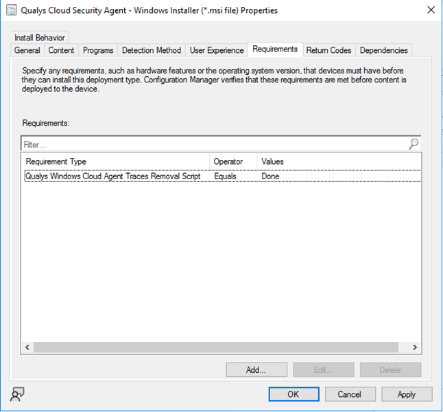 Deploy Qualys Windows Cloud Agent with Configuration Manager