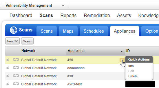 How to delete or remove scanner appliance from account