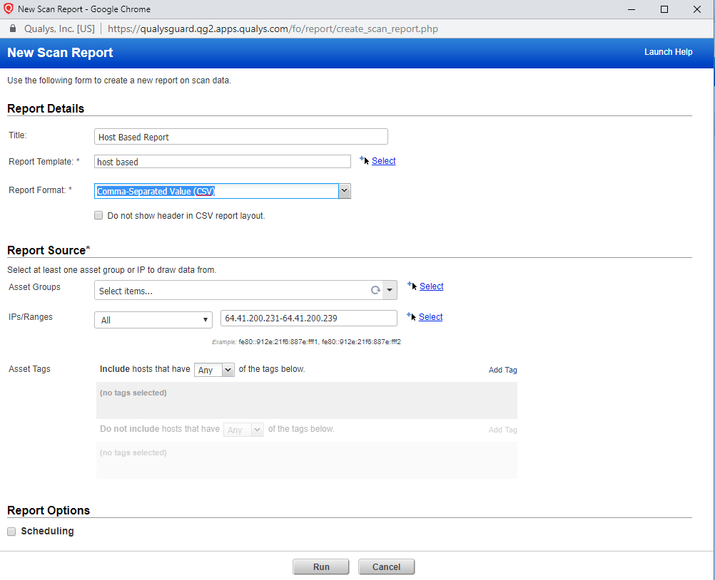 Host Based Report with date range