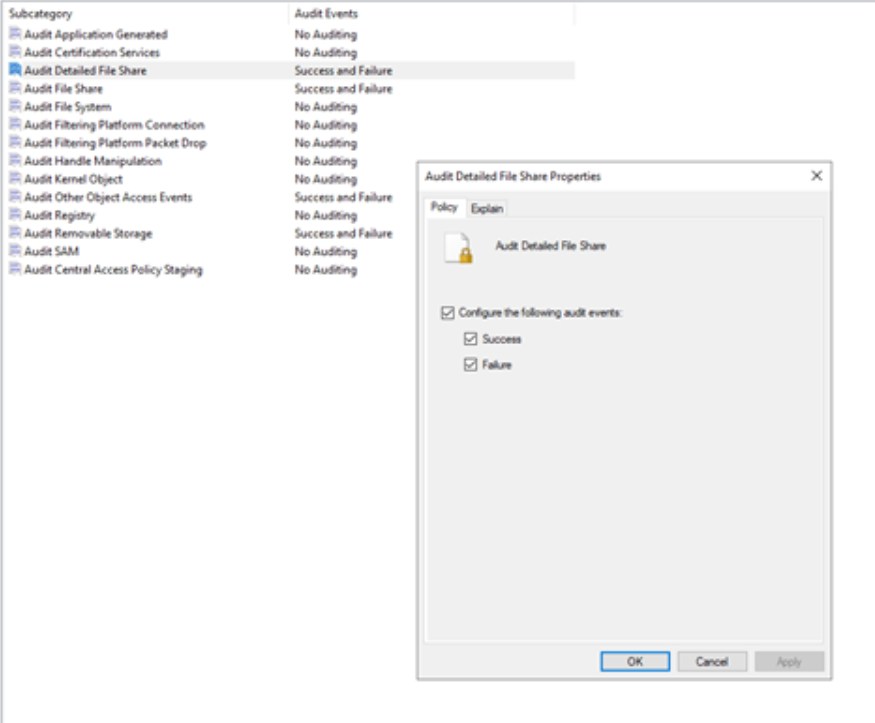 How to confirm the status of the audit settings for Advanced Audit ...