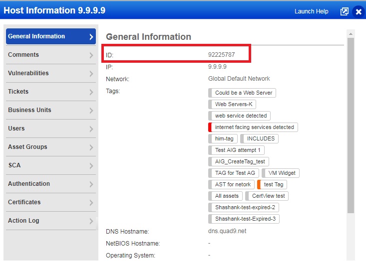 Scanning and reporting NetBIOS/DNS tracked assets