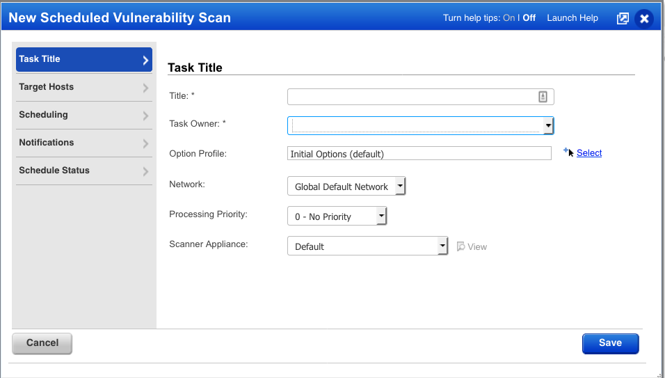 Set up a Scheduled Scan in Vulnerability Management