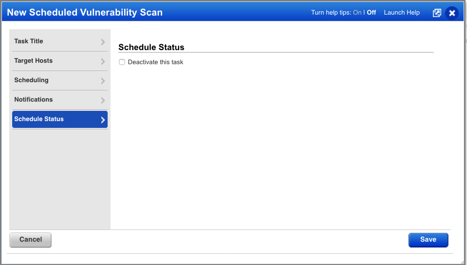 Set up a Scheduled Scan in Vulnerability Management
