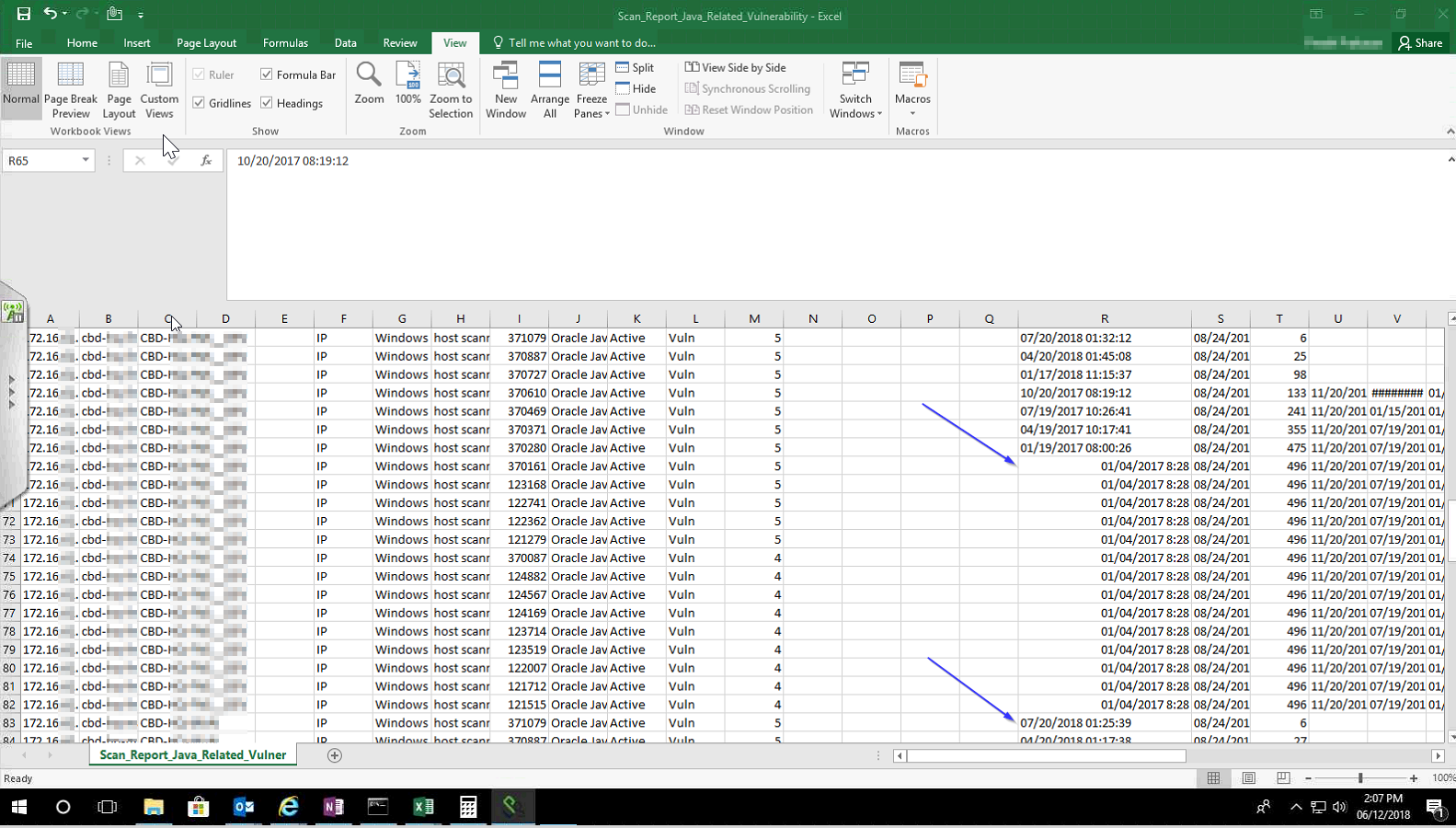 Date format differences in CSV report