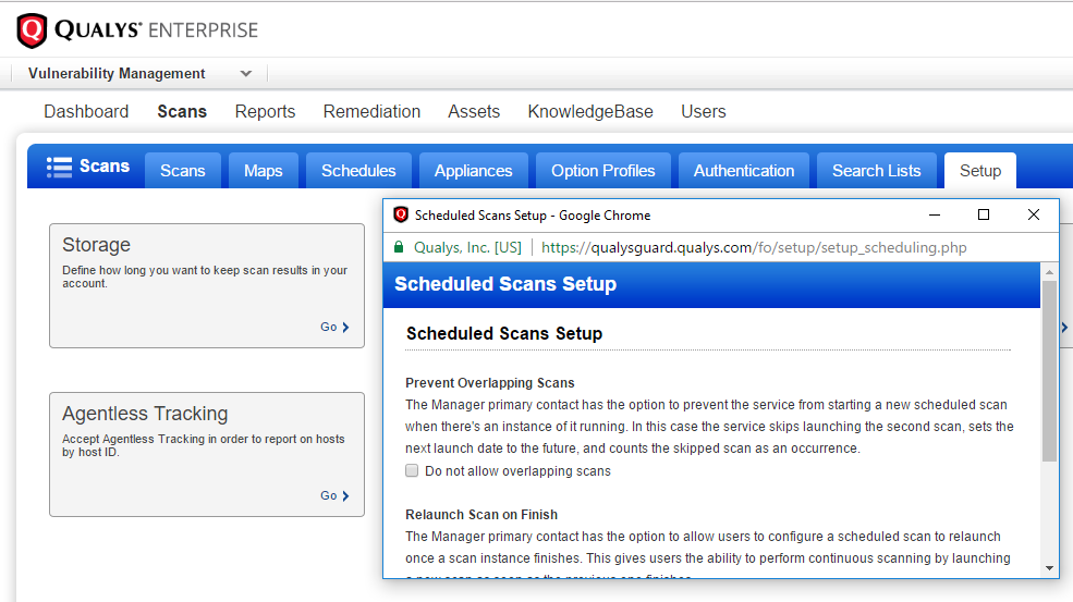 How to use the 'Prevent Overlapping Scans' option