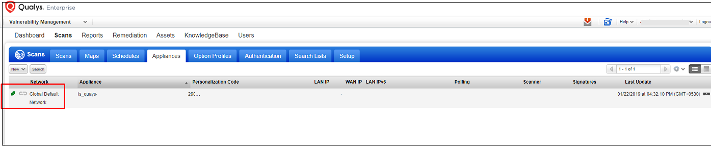 Reboot a Scanner Appliance