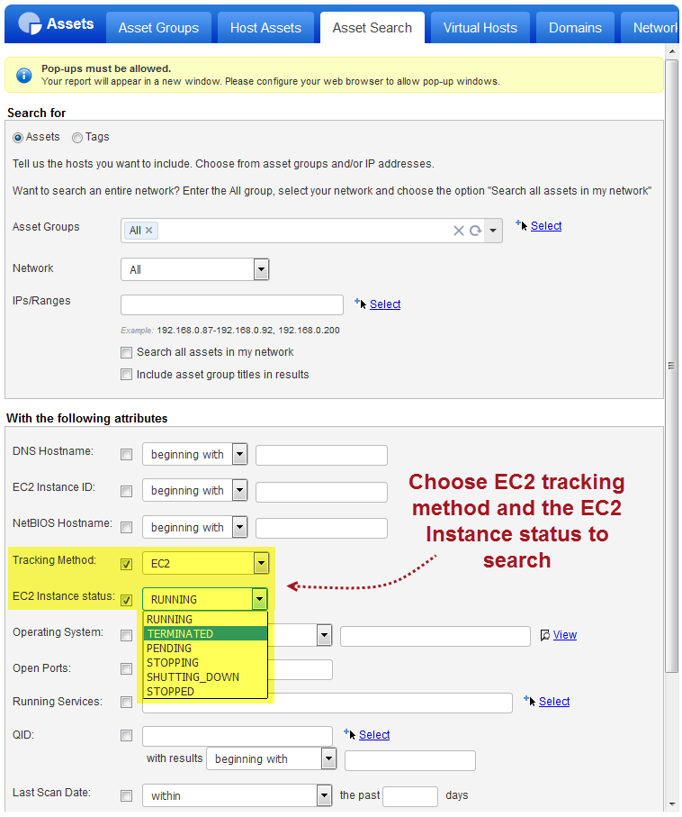 How to find EC2 assets by Instance status and take action