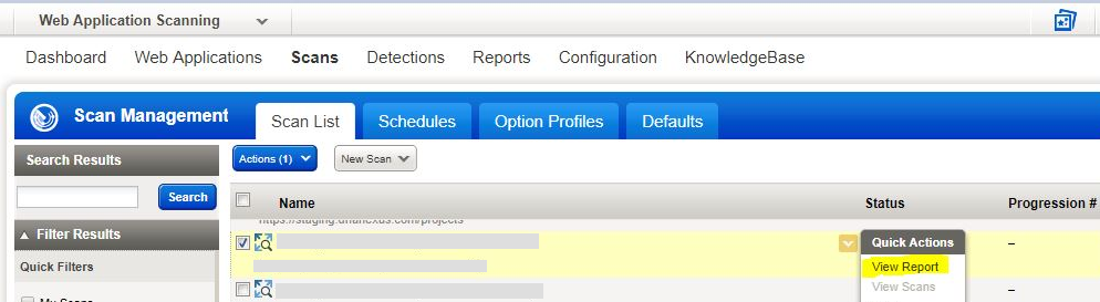 Download scan result from Vulnerability Management and Web Application ...