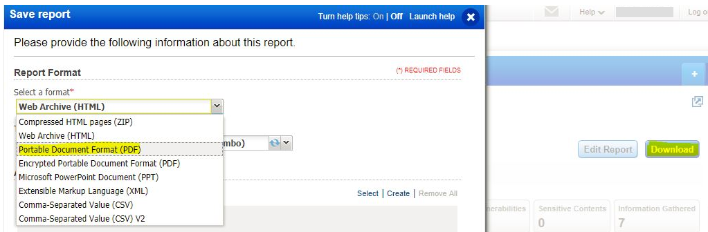 Download scan result from Vulnerability Management and Web Application ...