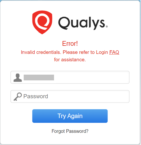 Multiple attempts to login have failed