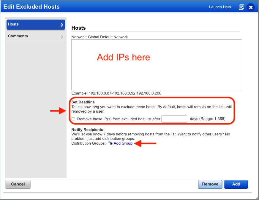 Exclude IPs from scans in Qualys