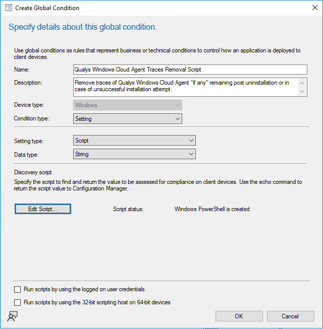 Deploy Qualys Windows Cloud Agent with Configuration Manager